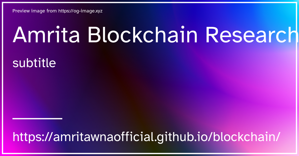 Amrita Blockchain Research Club